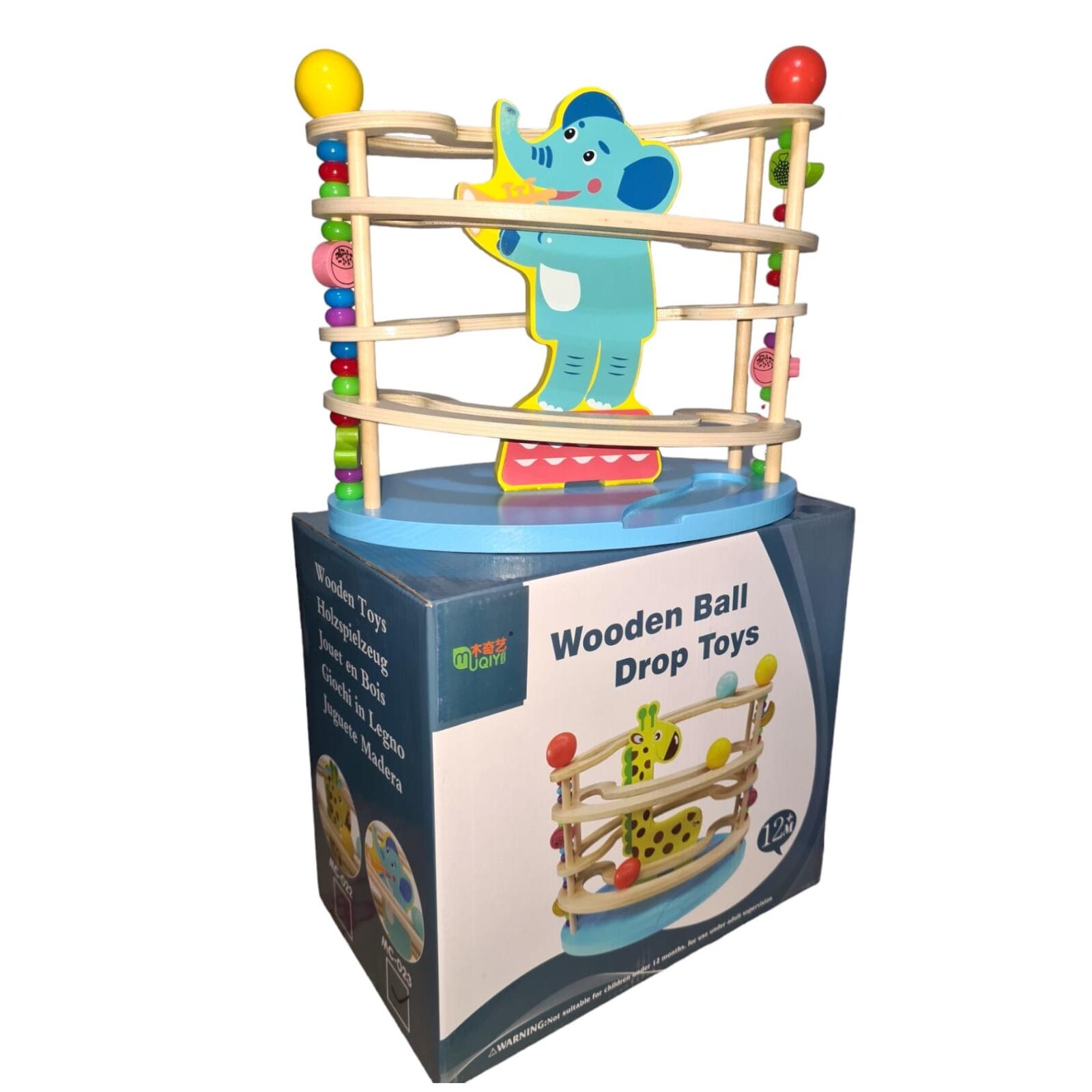 Circuit cu Bile din Lemn cu Elefantel - eMAG.ro