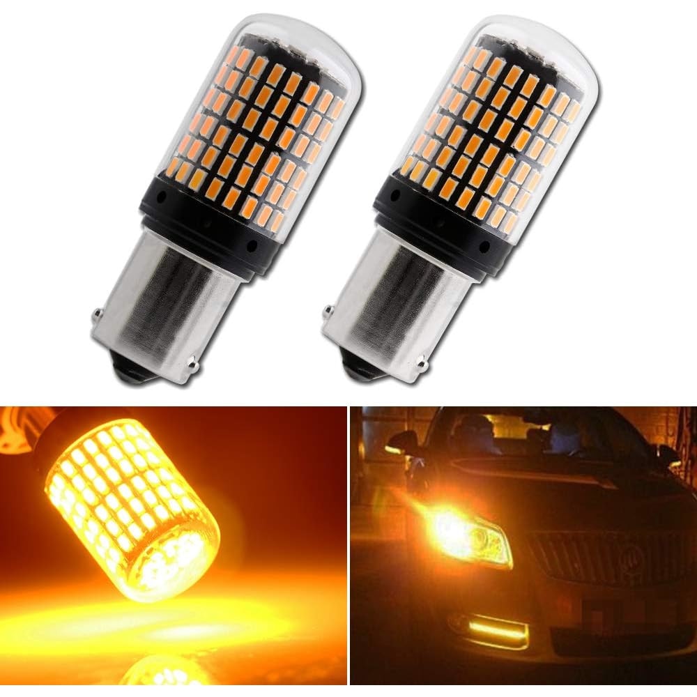 Set 2 becuri auto led PyAuto BA15S 1156/PY21W, 144LED SMD, lumina ...