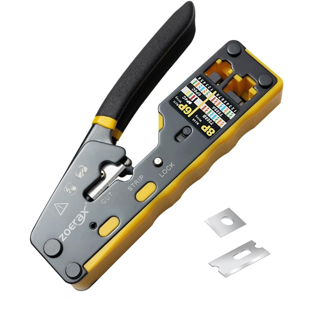 Cleste sertizare mufe, pentru RJ45 Cat.5e/Cat.6/Cat.6A/Cat.7, RJ11 ...