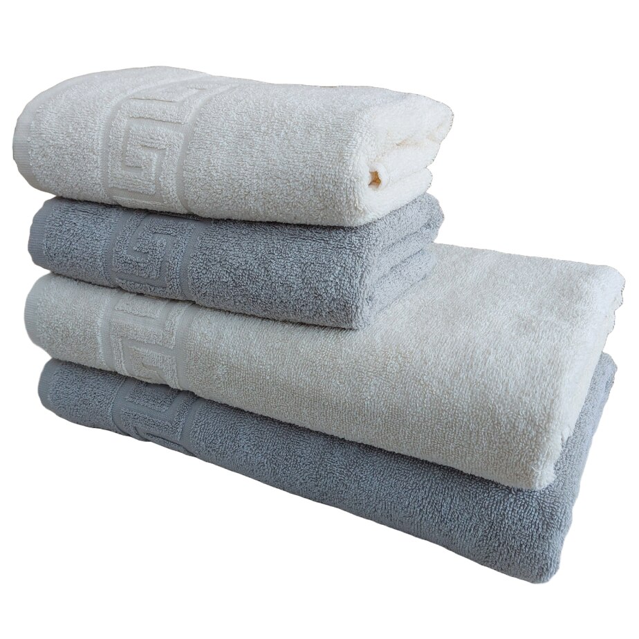 Set Prosoape Pufoase Hoteliere, 4 Piese, Model Greek, 100% Bumbac ...