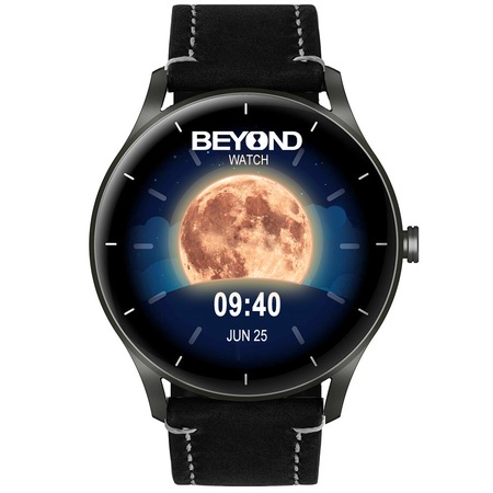 Ceas Smartwatch BEYOND Watch Moon 2 Series, Piele Negru - eMAG.ro