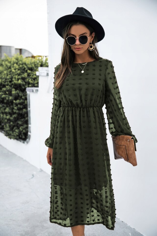 Rochie lunga din sifon cu banda elastica - eMAG.ro