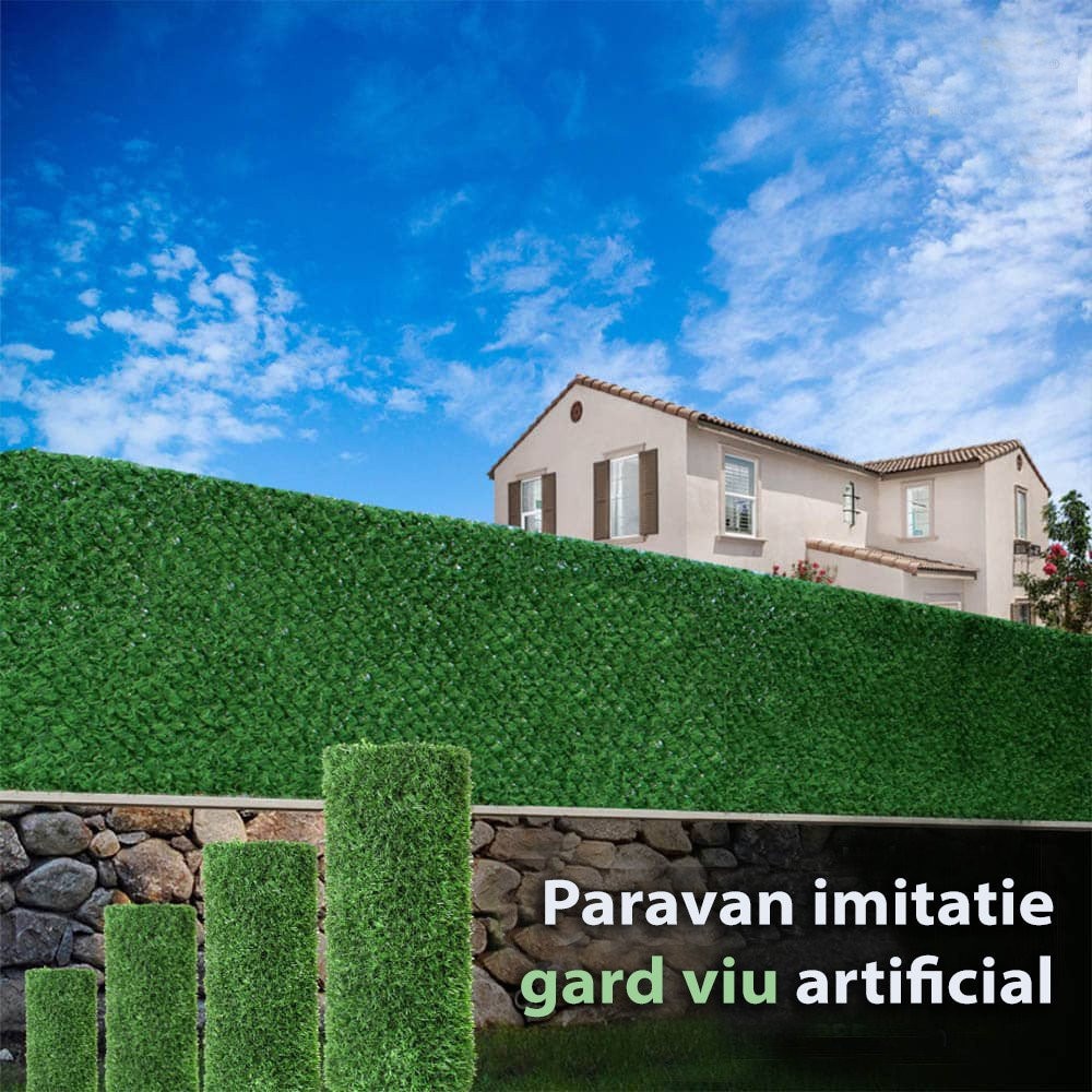 Paravan imitatie gard viu artificial, dimensiune 1.2m x 10m - eMAG.ro