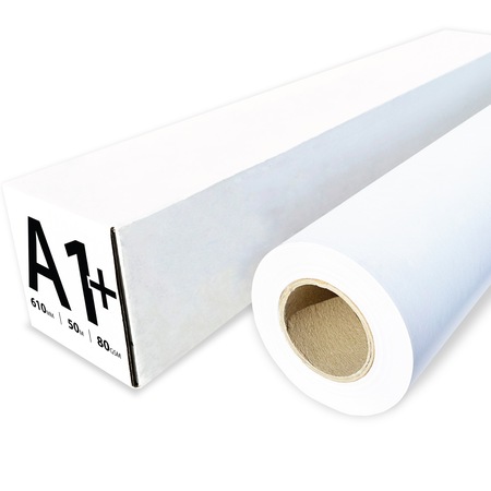 Set 2 Role Hartie plotter A1+ ROLTECH, Dimensiune 610mm x 50m, 80 gr/m² ...