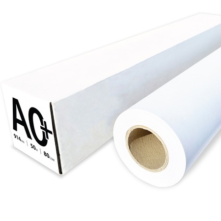 Set 2 Role Hartie plotter A0+ ROLTECH, Dimensiune 914mm x 50m, 80 gr/m² ...