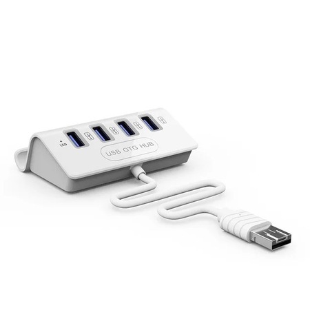 Hub USB 4 in 1 USB + Micro USB cu Stand pentru Telefon si Adaptor USB ...