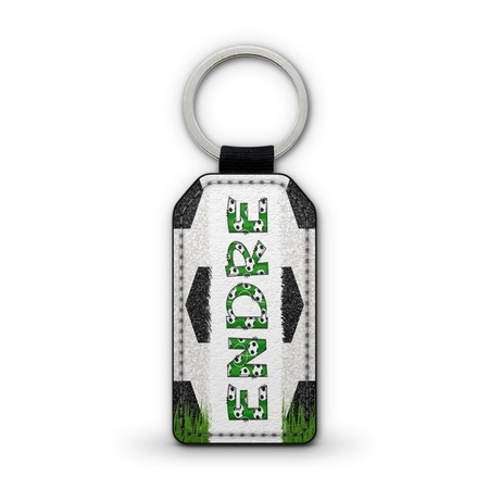 Breloc din piele premium alb fotbal pentru Endre - eMAG.ro