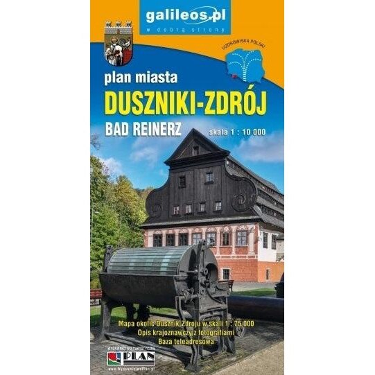 Planul orasului Duszniki-Zdroj, Plan, 1:10 000, cu index stradal, harta ...