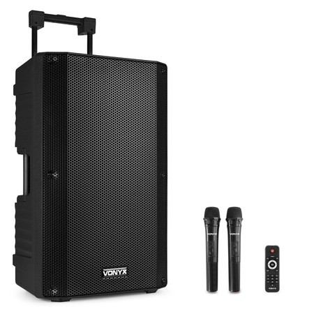 Boxa portabila cu acumulator, 15'', 500W RMS, Bluetooth/USB/SD/FM ...