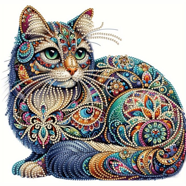 Творчески 5d Diy комплект за рисуване с диаманти модел Котка 30x30 см