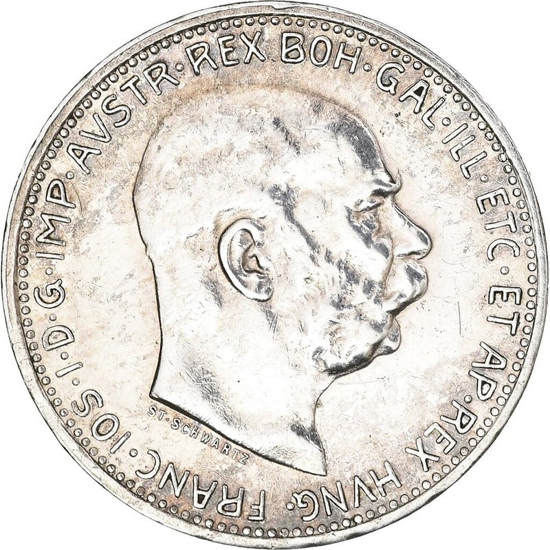 Moneda istorica din Argint 1 coroana Francisc Iosif Imperiul Austriac ...