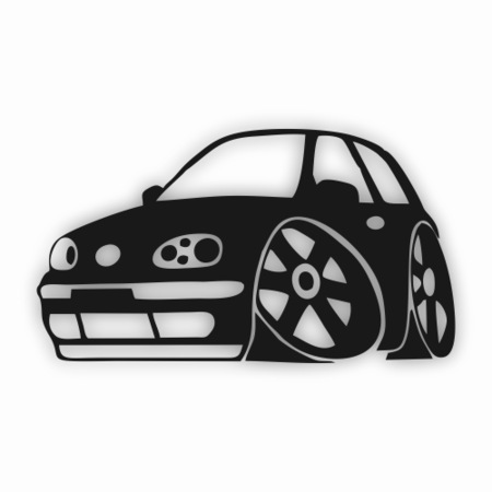 Sticker Auto Golf Iv Cartoon - 15 CM - Alb - eMAG.ro