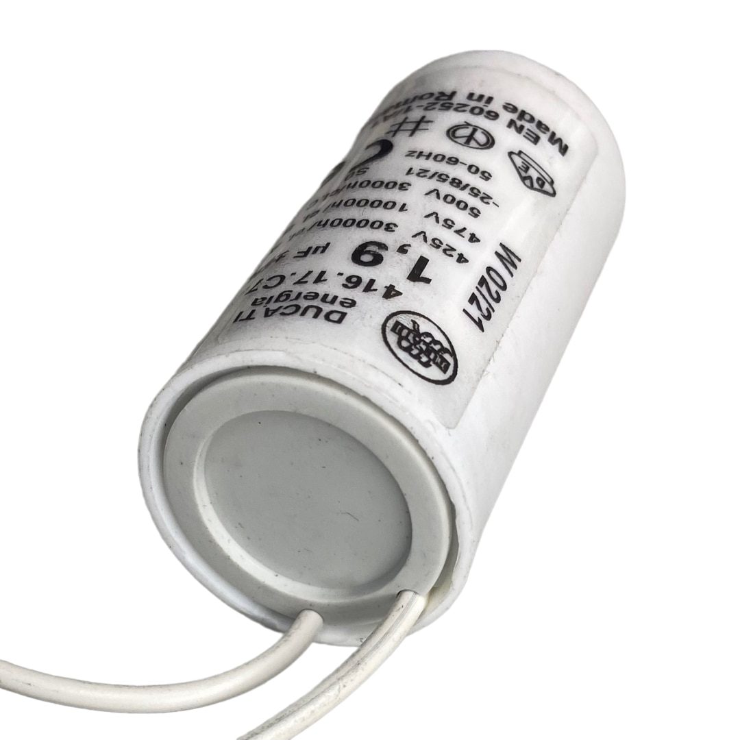 Condensator motor, Ducati Energia, PP, 1.9 uf, 28 x 55 mm, Alb - eMAG.ro