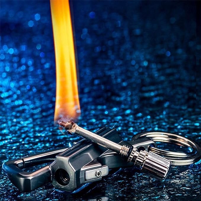 Bricheta metalica permanenta, cu breloc, echipament de supravietuire in ...