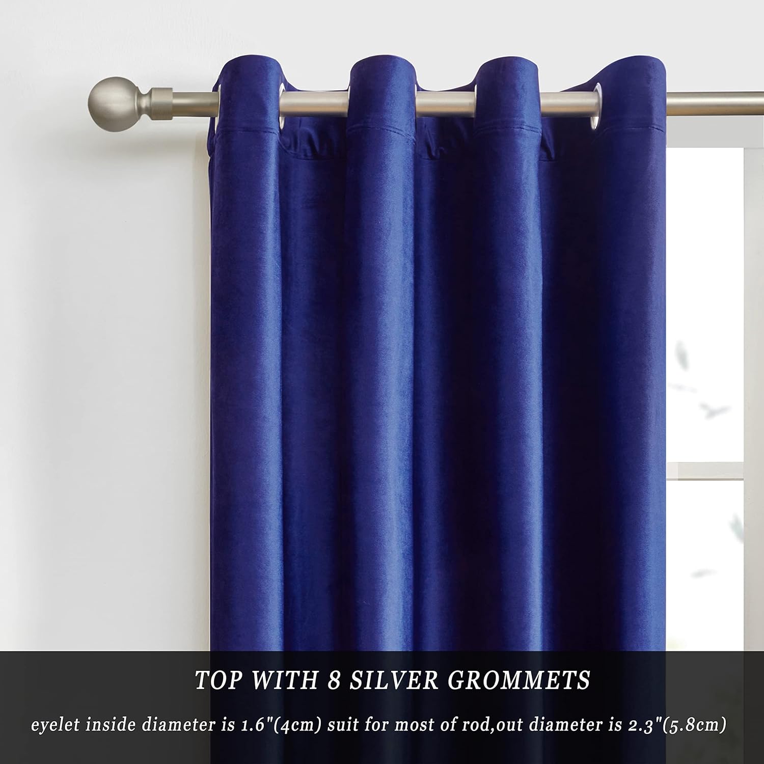 Set de 2 Draperii din Catifea cu inele metalice, Perdele Opace ...