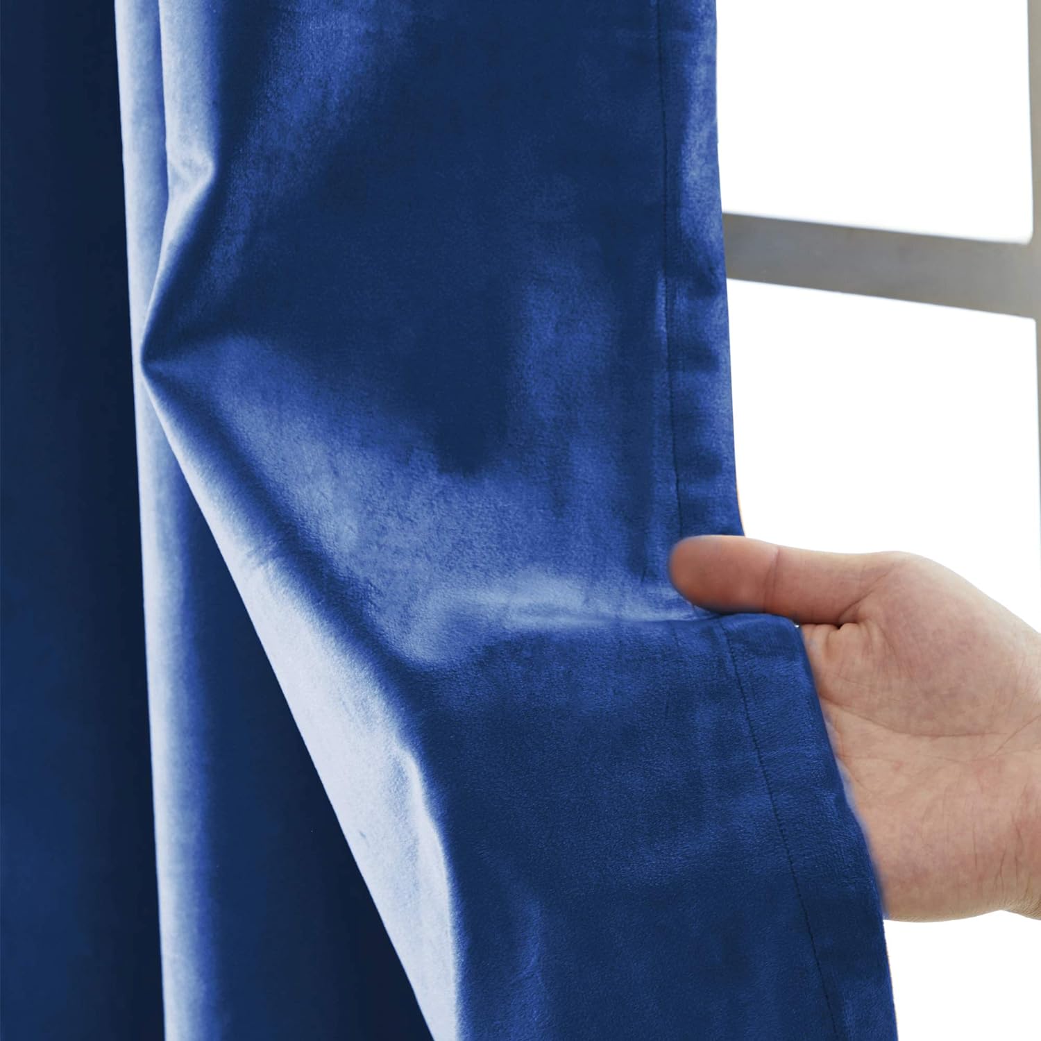 Set de 2 Draperii din Catifea cu inele metalice, Perdele Opace ...