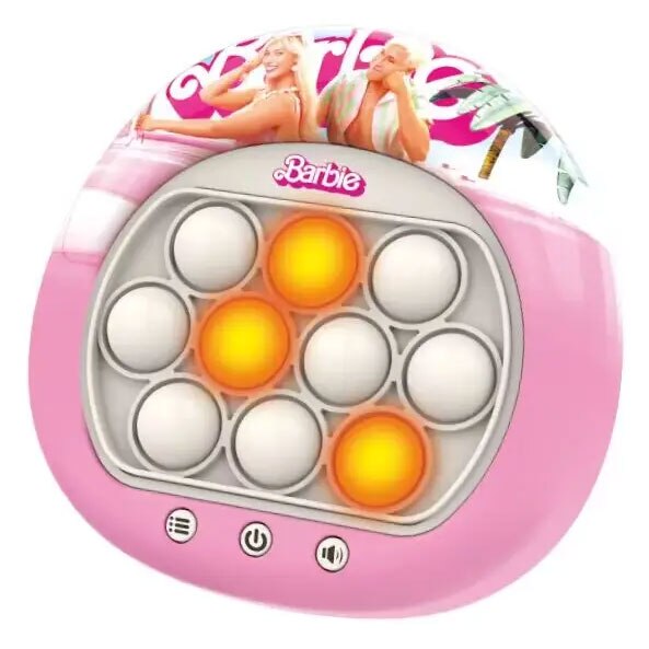 Joc interactiv Pop-It Consola, antistres, cu sunete si lumini, Roz, 200 ...