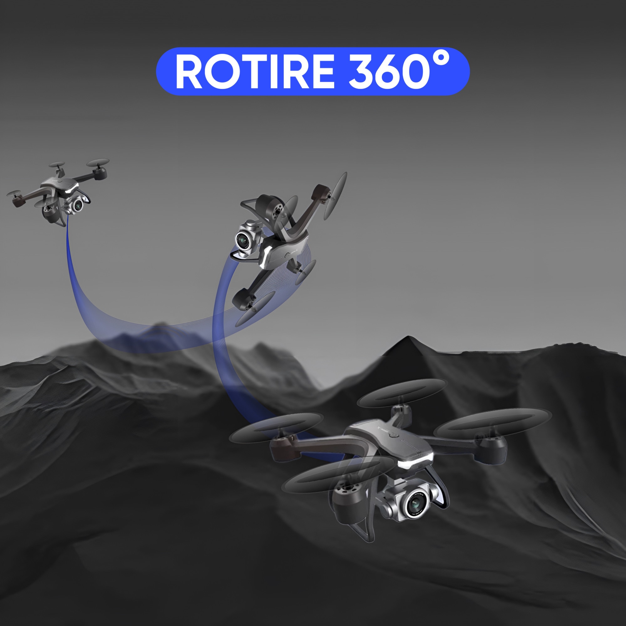 Drona cu camera dubla si GPS, HexaCraft, Camera frontala 6K, camera ...