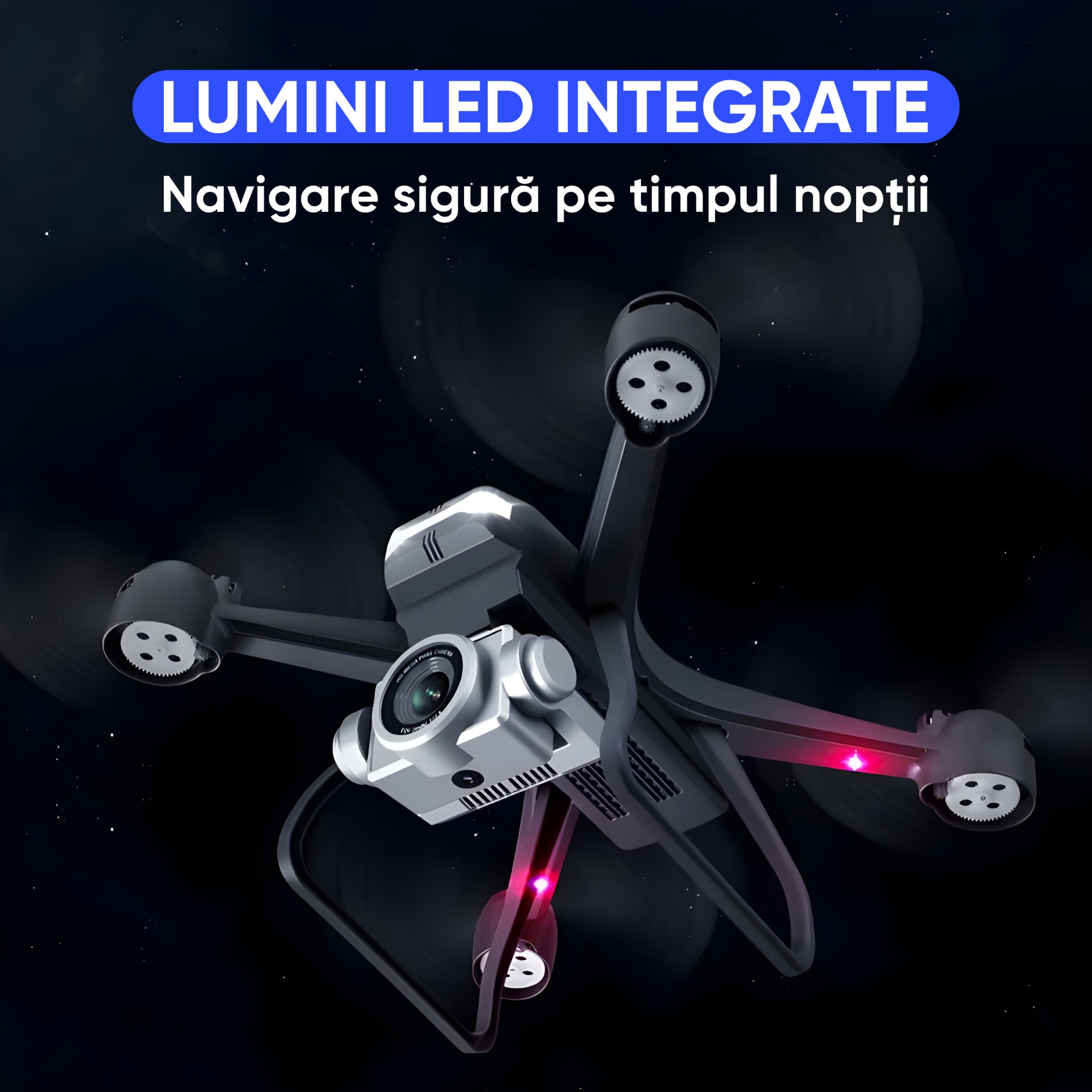 Drona cu camera dubla si GPS, HexaCraft, Camera frontala 6K, camera ...