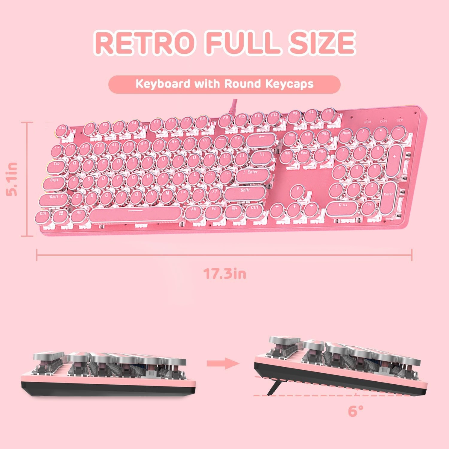 Tastatura gaming cu fir, LED, Roz - eMAG.ro