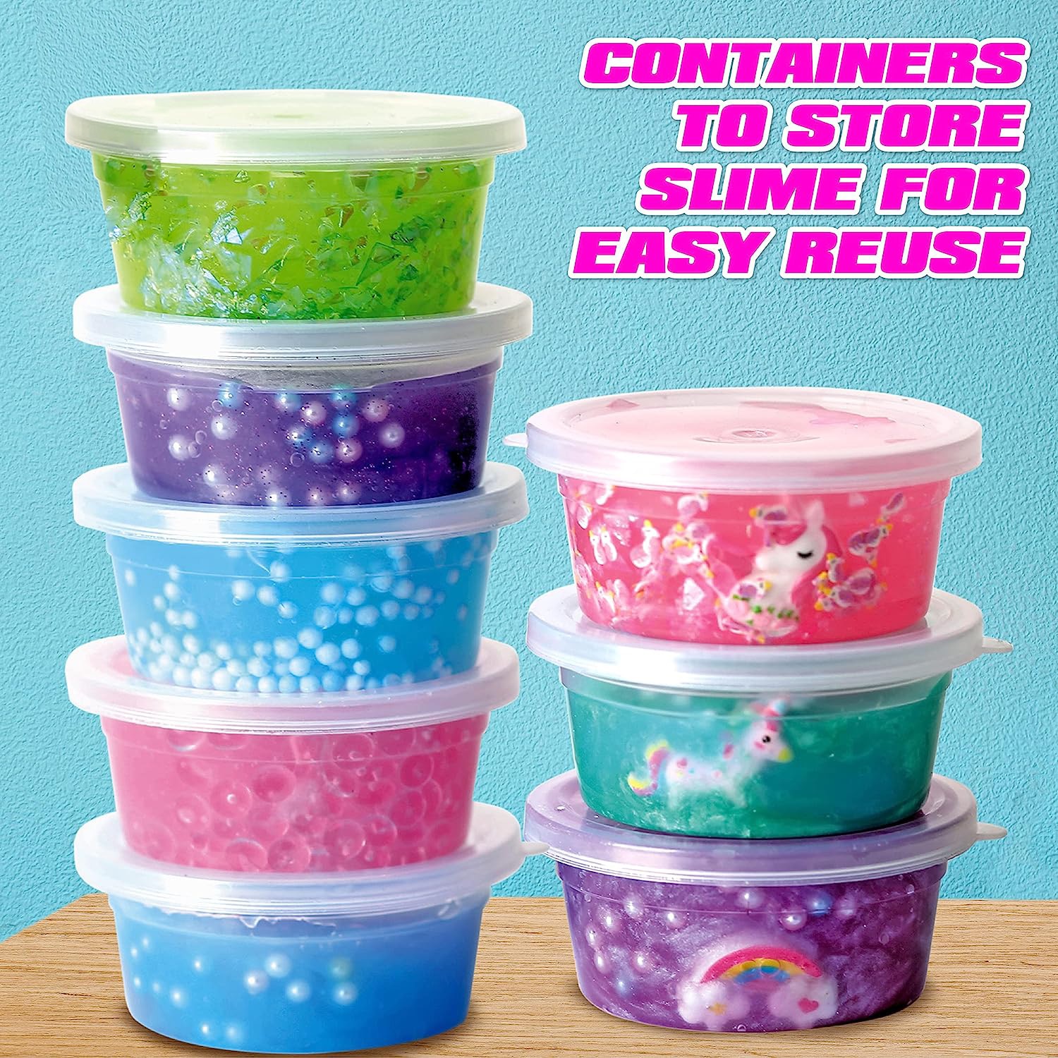 Комплект Giftry създаване на слуз, цветна пяна, мъниста, фосфоресцираща ...