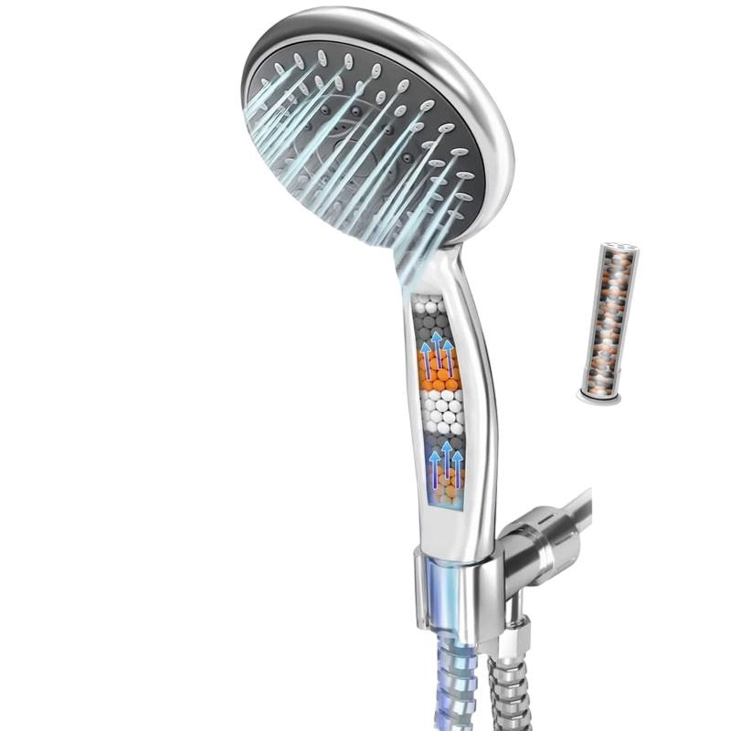 Set cap de dus cu furtun, Inox, 2m, Argintiu - eMAG.ro