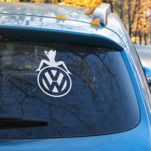 Sticker Auto Sexy Vw Girl 4 - 15 CM - Alb - eMAG.ro
