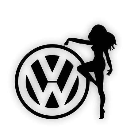 Sticker Auto Sexy Vw Girl 5 - 15 CM - Alb - eMAG.ro
