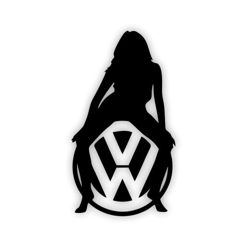 Стикер за кола Sexy Vw Girl 7 15 Cm Бял Emagbg