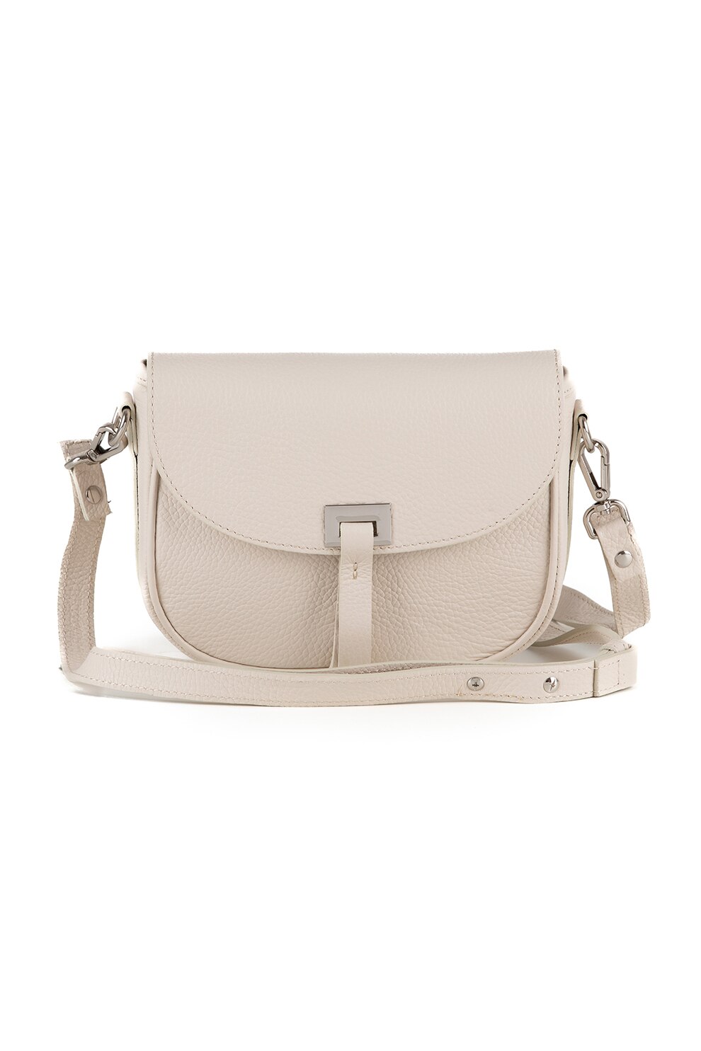 Lia Biassoni, Geanta crossbody din piele cu bareta detasabila, Alb ...