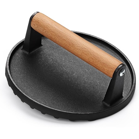 Burger prés, öntöttvas/fa, fekete/természetes - eMAG.hu