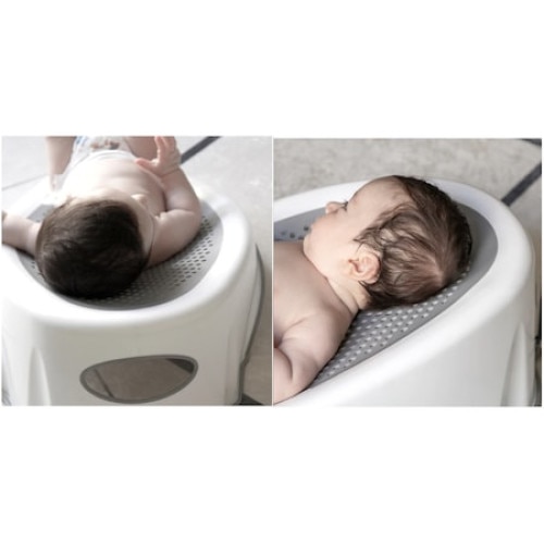 Suport silicon pentru cada bebe, alb/gri - eMAG.ro