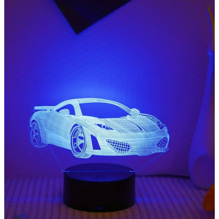 Lampa LED cu iluzie 3D YiKAiLi, Masina, alimentata prin USB, comutator ...