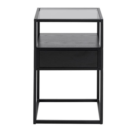Noptiera, Randolf, neagra, lemn si metal, H.60 cm - eMAG.ro