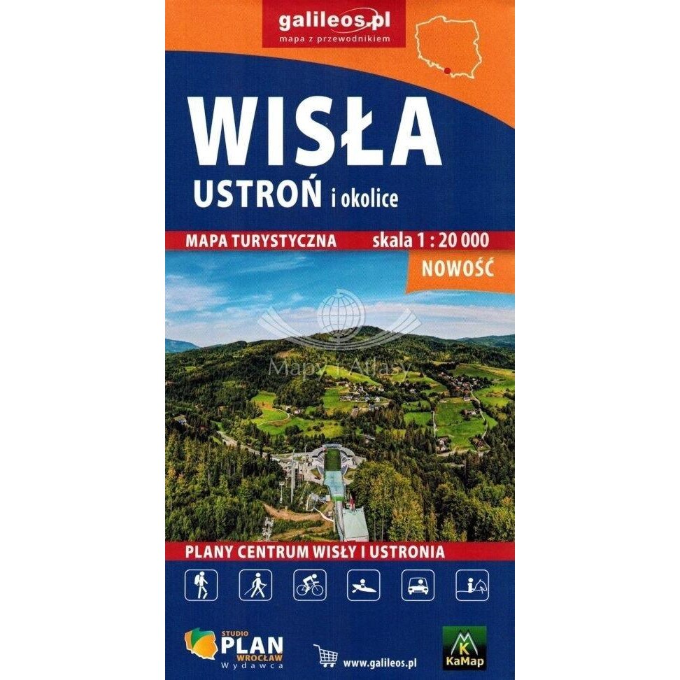 Harta turistica Plan, Wisla si Ustron i okolice, 1:20 000, ghid inclus ...