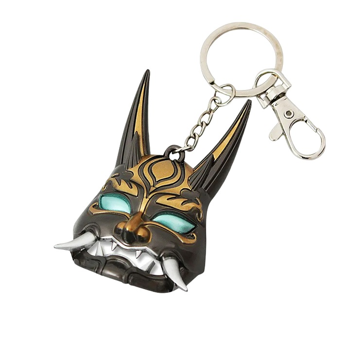 Breloc cu masca demon anime, model japonez, tematica guess who, negru ...