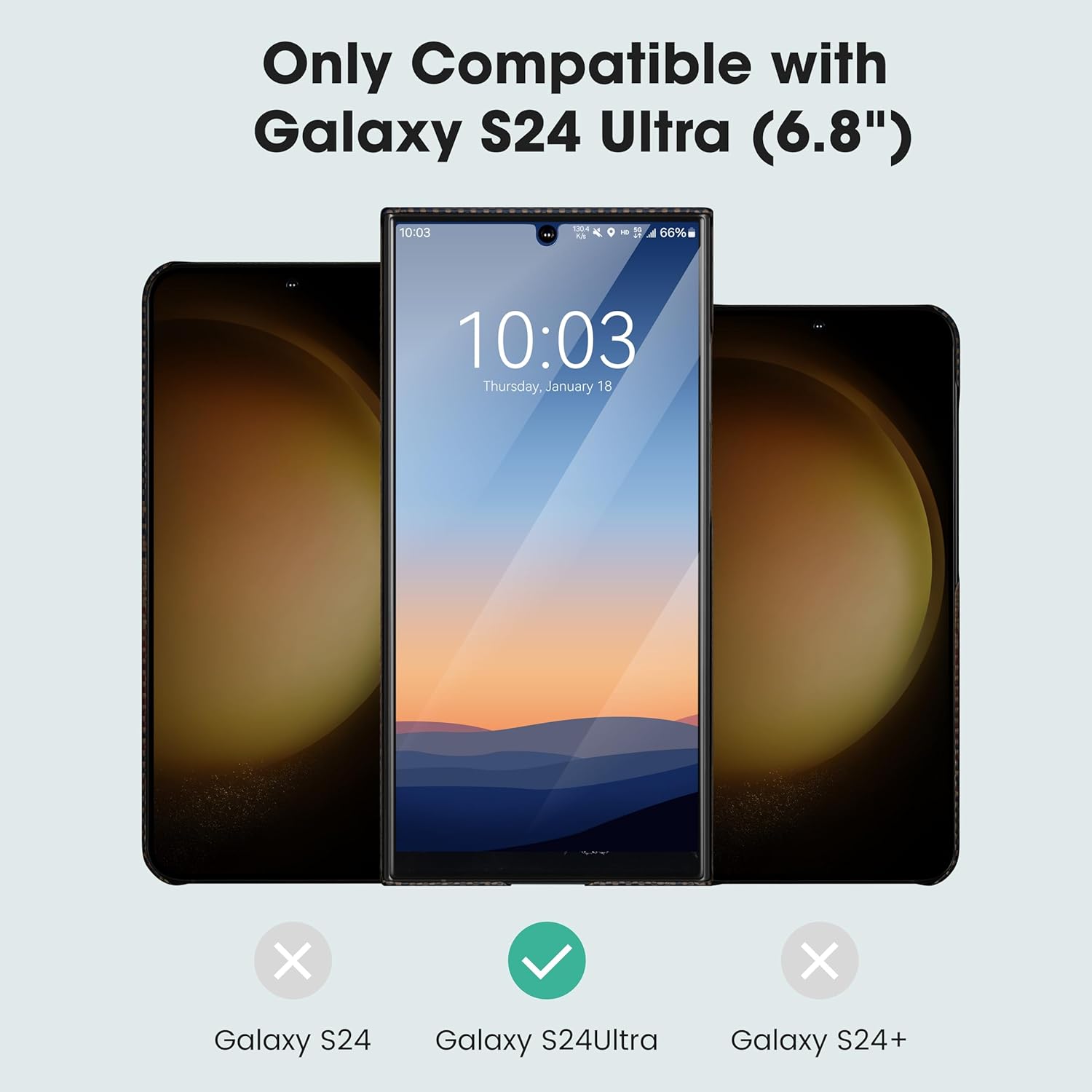 Защитно фолио Pitaka, за Samsung Galaxy S24 Ultra, Твърдост 7H ...