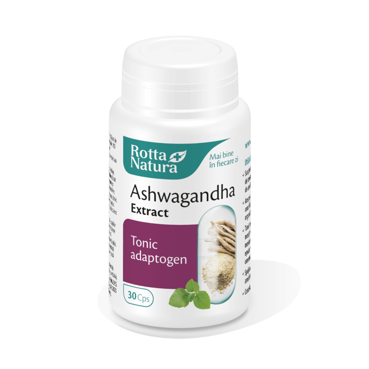 Supliment alimentar Ashwangandha Extract, Rotta Natura, 30 capsule ...
