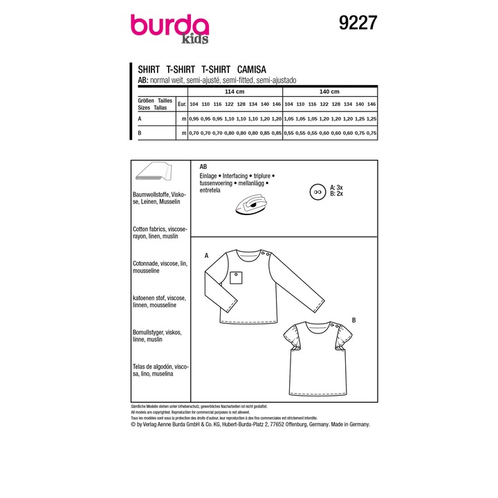 Tipar de croitorie camasa pentru copii in stil casual, Burda Style ...