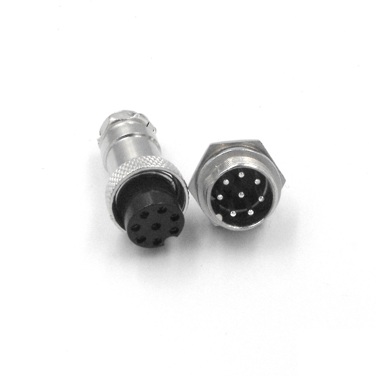 Conector GX16, AJMAKER, 8 pini, 125V, 18x35mm, Argintiu - eMAG.ro