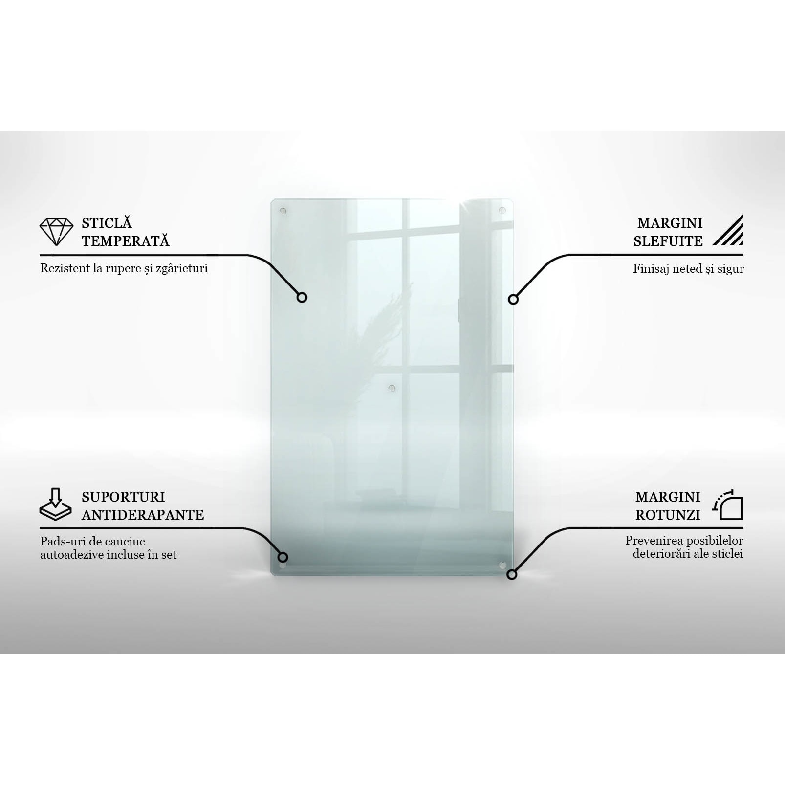 Placa sticla securizata, Wallfluent, protectie perete/plita/blat ...