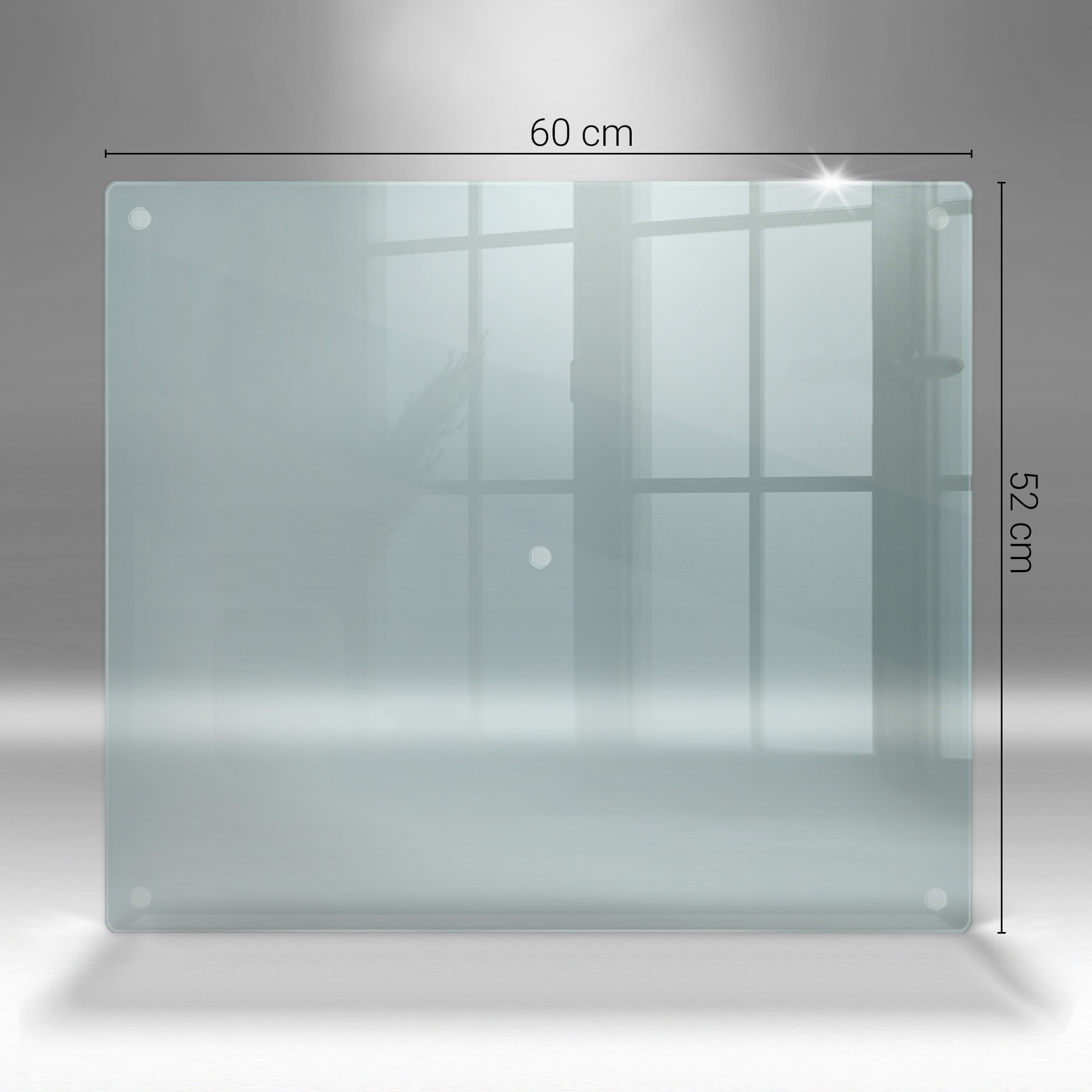 Placa sticla securizata, Wallfluent, protectie perete/plita/blat bucatarie, transparenta, 60x52 ...