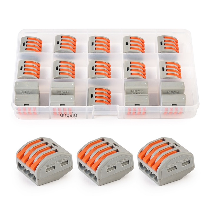 Set 19 Conectori rapizi, Reglete rapide cu levier pentru instalatii ...