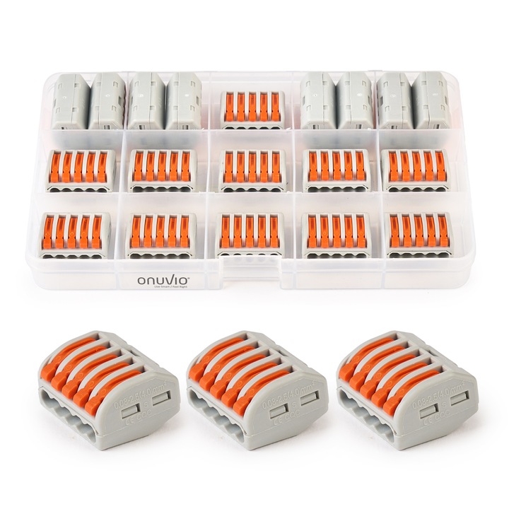 Set 19 Conectori rapizi, Reglete rapide cu levier pentru instalatii ...