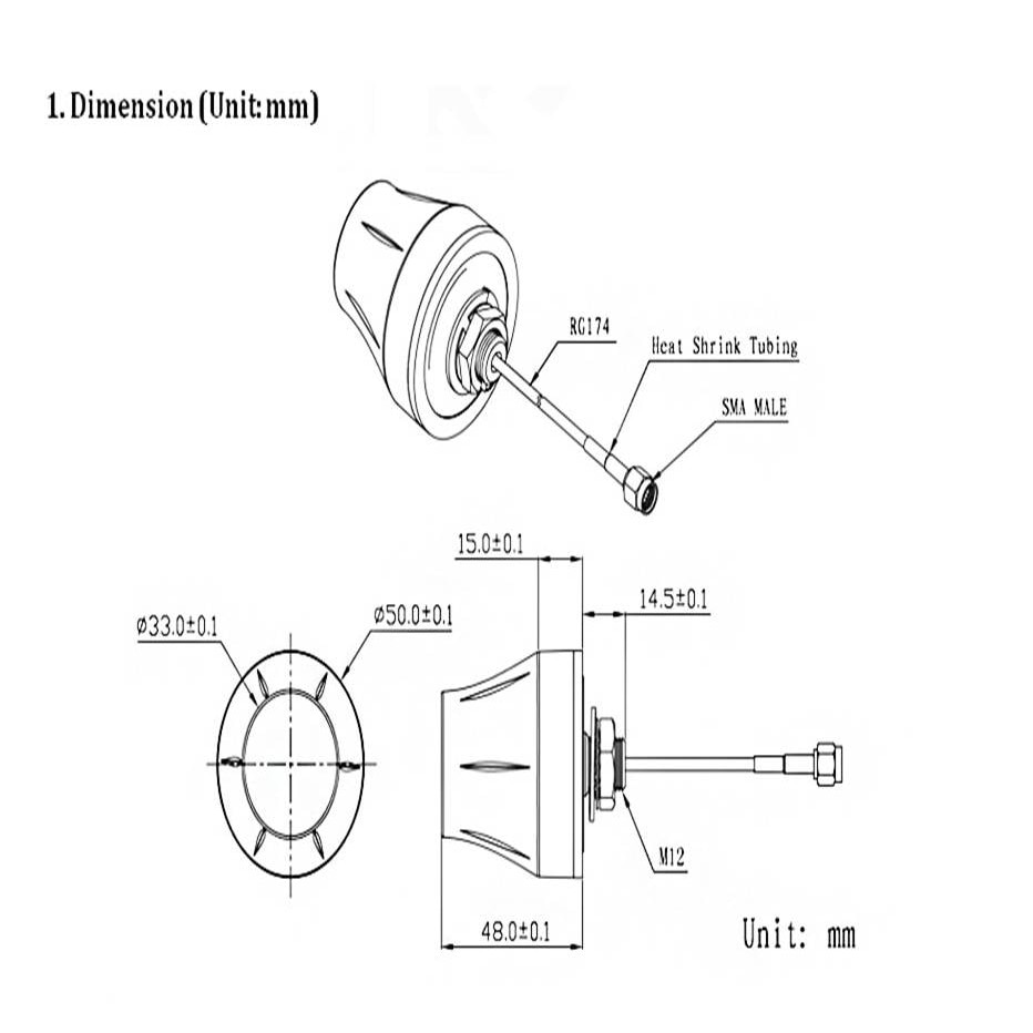 Antena 4G LTE exterior AJMAKER DUAL, 5dBi, IP67, negru - eMAG.ro