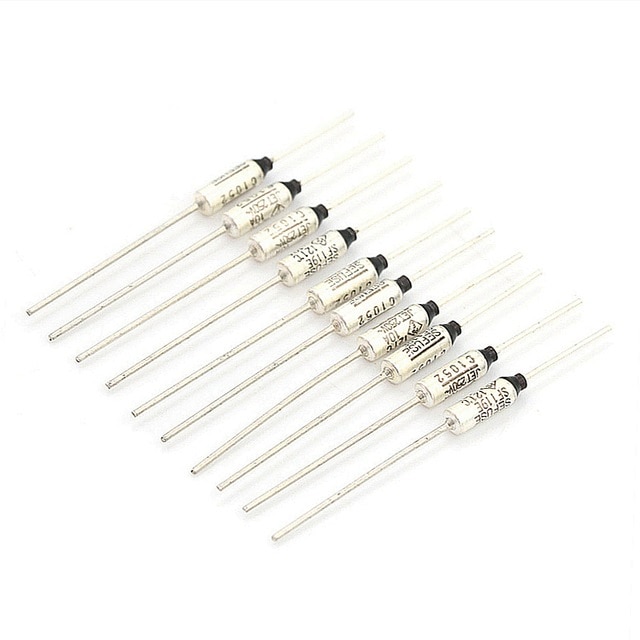 Set 10 sigurante termice, AJMAKER, Metal, 10A, 250V, Argintiu - eMAG.ro