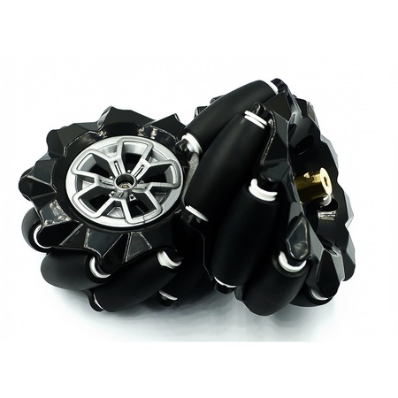 Set roti omnidirectionale mecanum Ajmaker, 90 mm, Stanga/Dreapta, Negru ...