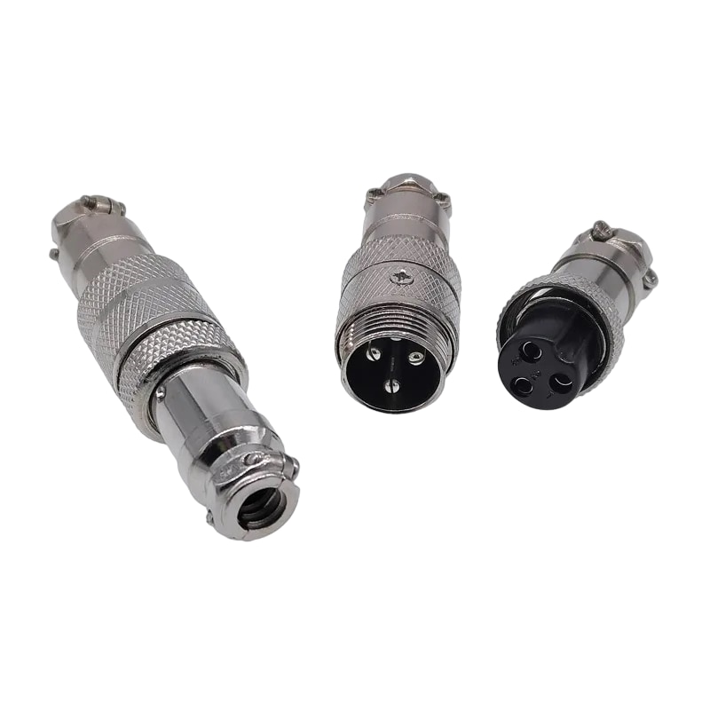 Conector industrial AJMAKER GX20, 4 pini, metalic, 12mm - eMAG.ro