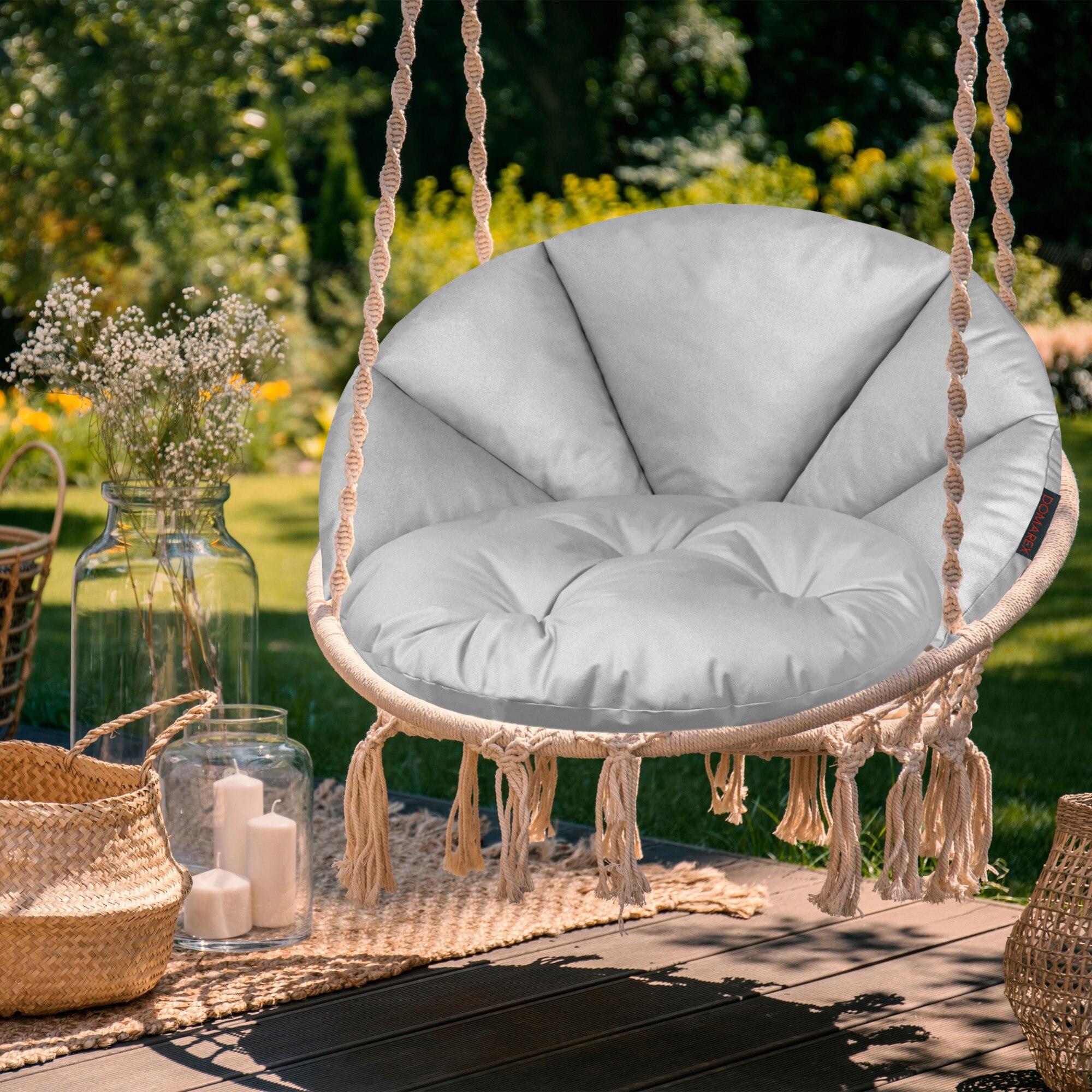Perna pentru leagan de gradina, Domarex, Poliester, Gri deschis - eMAG.ro