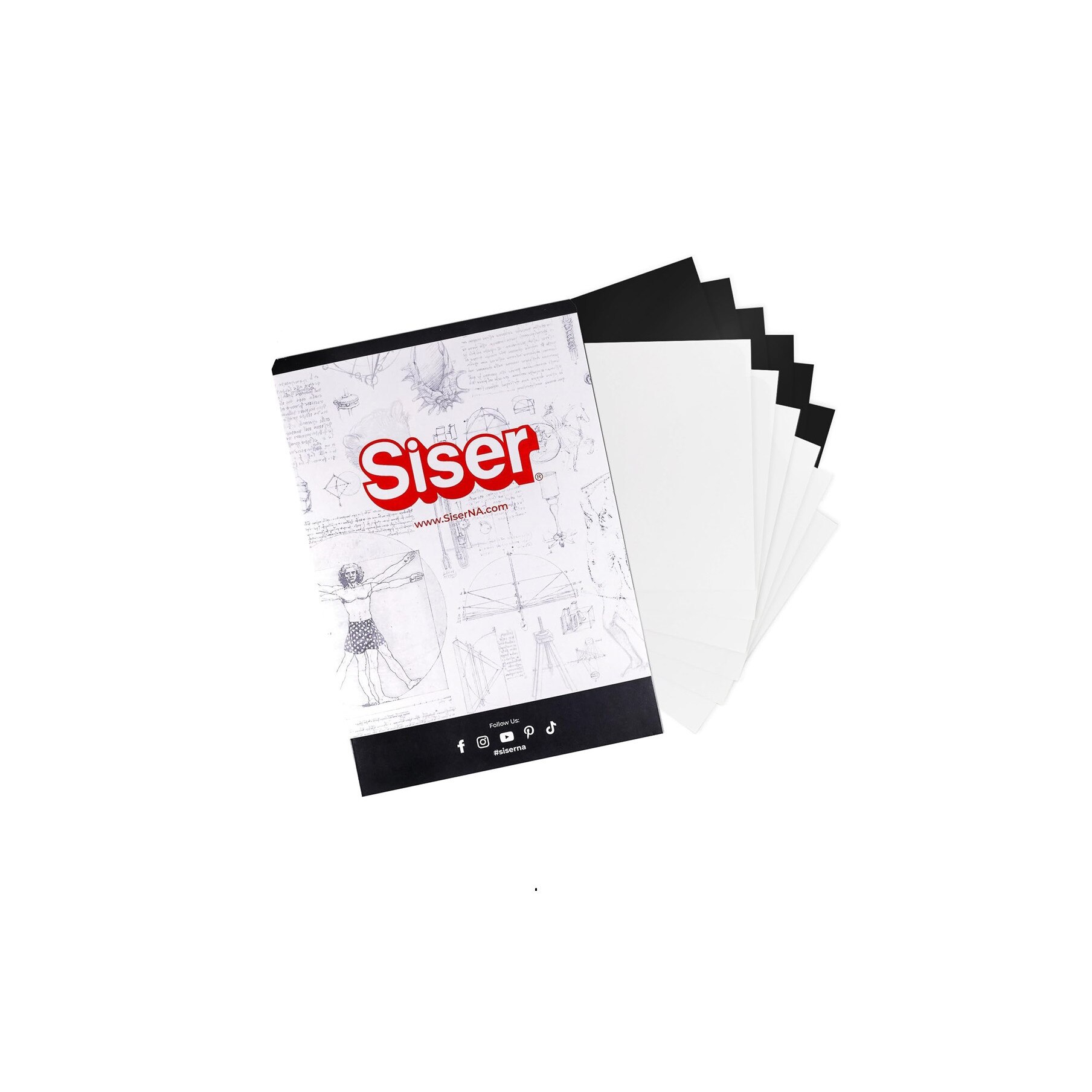 Set 12 Folii HTV Siser EasyWeed P.S. Film, Alb-Negru, A4 - eMAG.ro